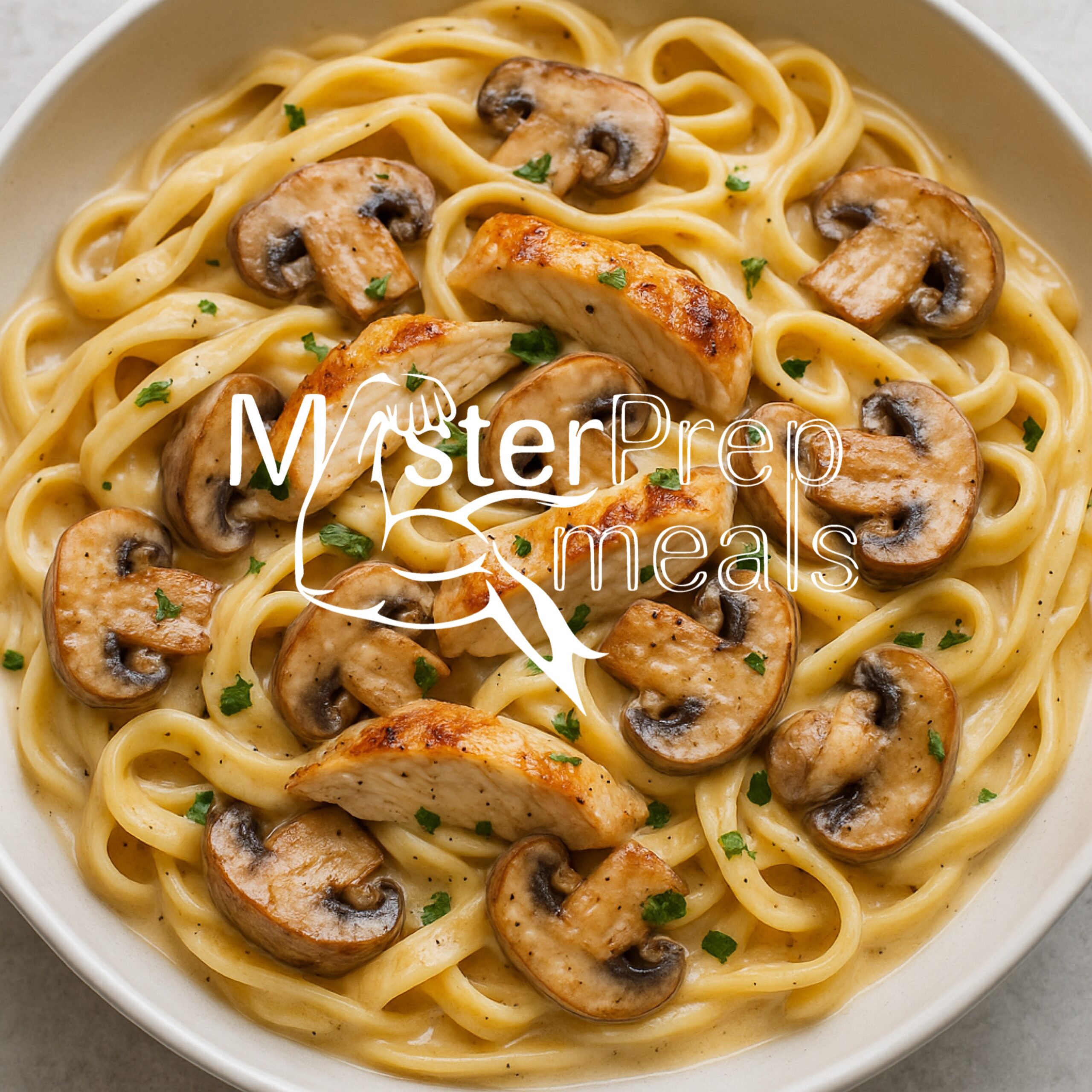 Creamy chicken and mushroom pasta - Masterprep Meals